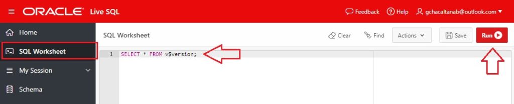Consultas SQL utilizando OracleLive SQL – Programa en Línea